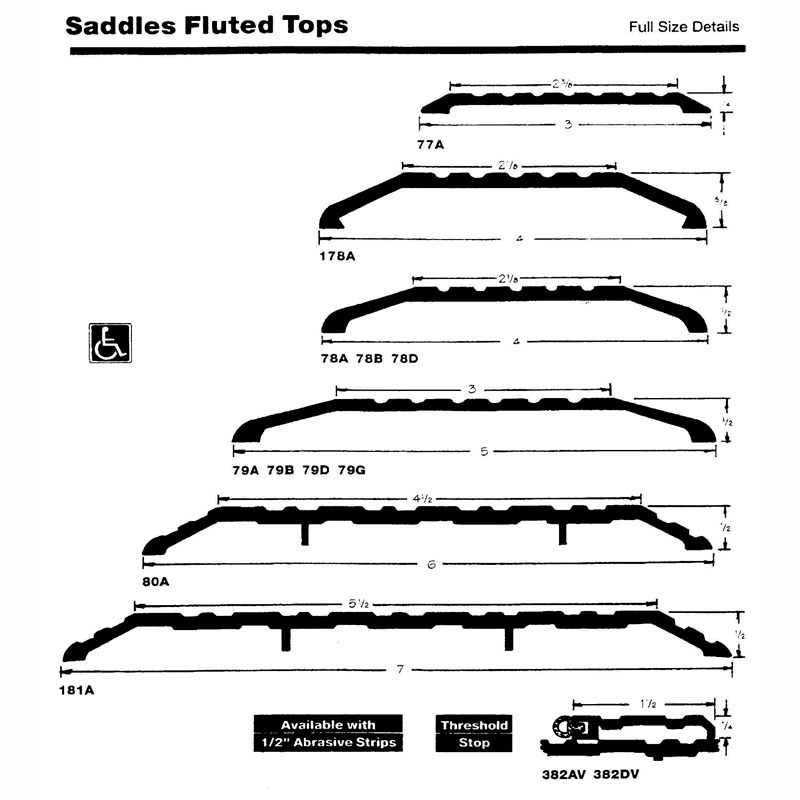 Threshold Saddles Fluted Tops - Architectural Resource Center